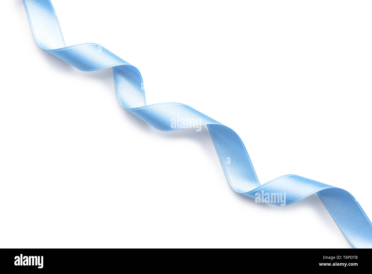 Beautiful blue ribbon on white background Stock Photo - Alamy