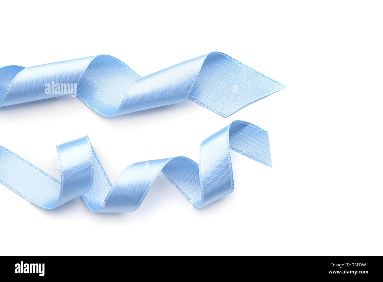 Beautiful blue ribbons on white background Stock Photo - Alamy