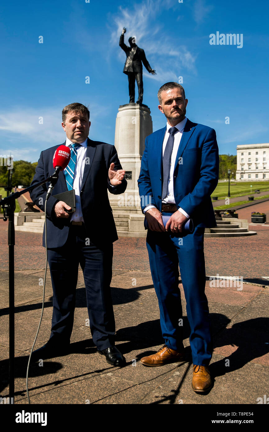UUP leader Robin Swann (left), and party colleague Robbie Butler ...