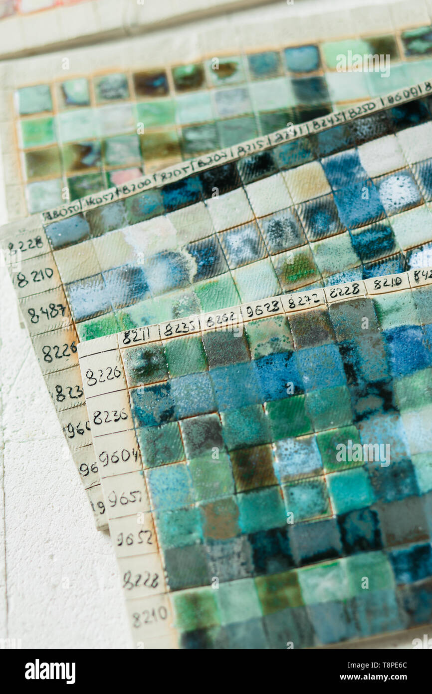 the color palette glazes for pottery tools for ceramic artists Stock ...