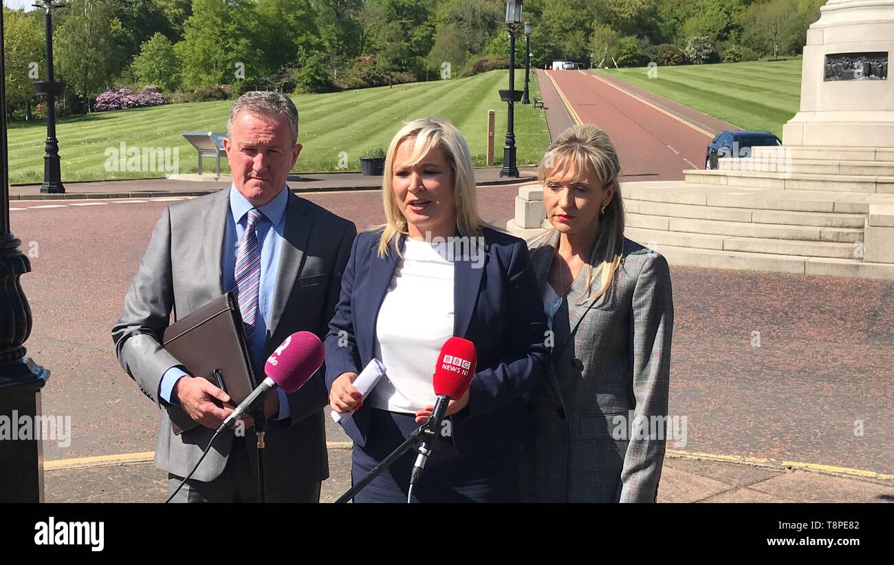 (left to right) Sinn Fein MLA Conor Murphy, Vice President Michelle O ...