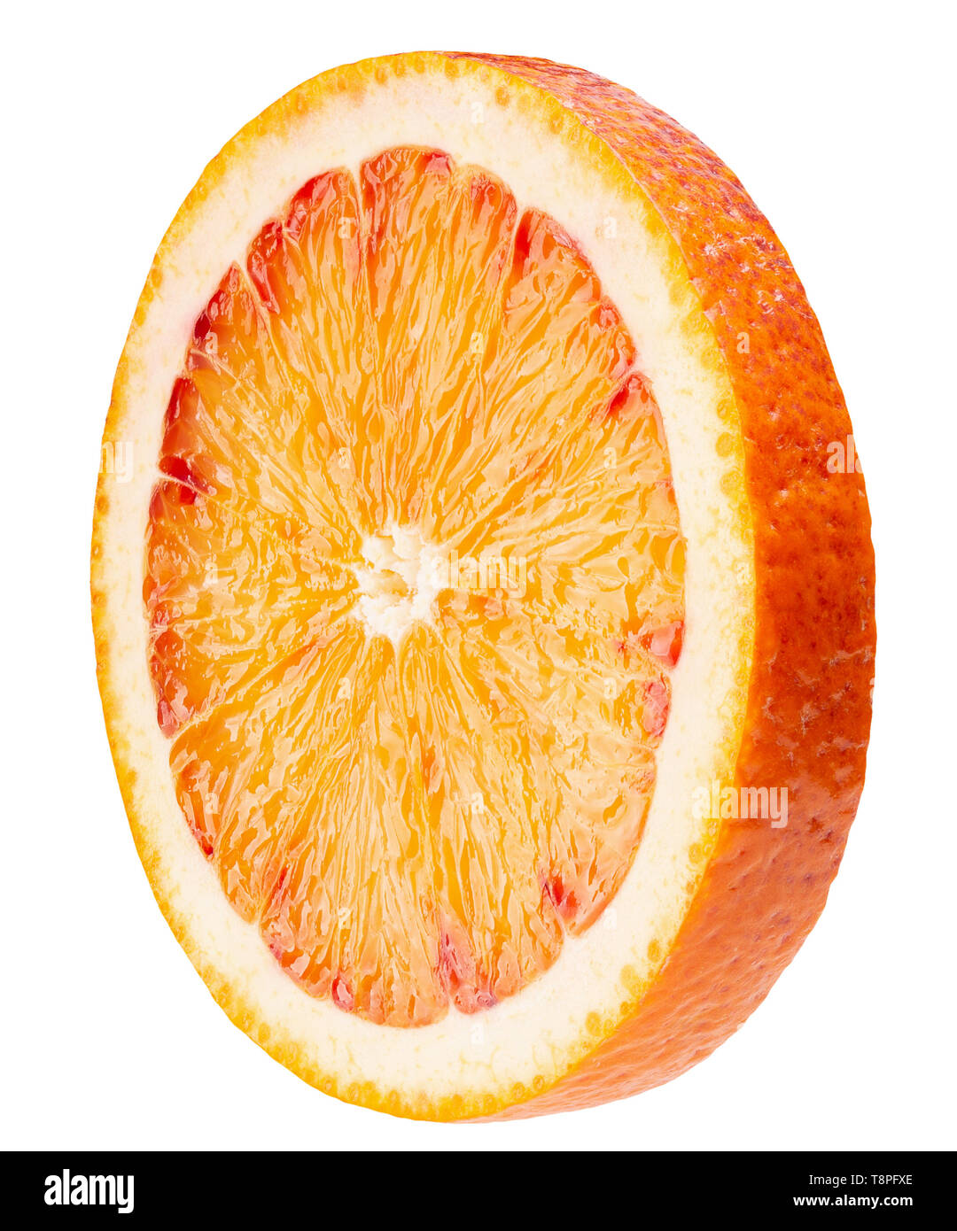 red sicilian orange slice isolated on a white background Stock Photo ...