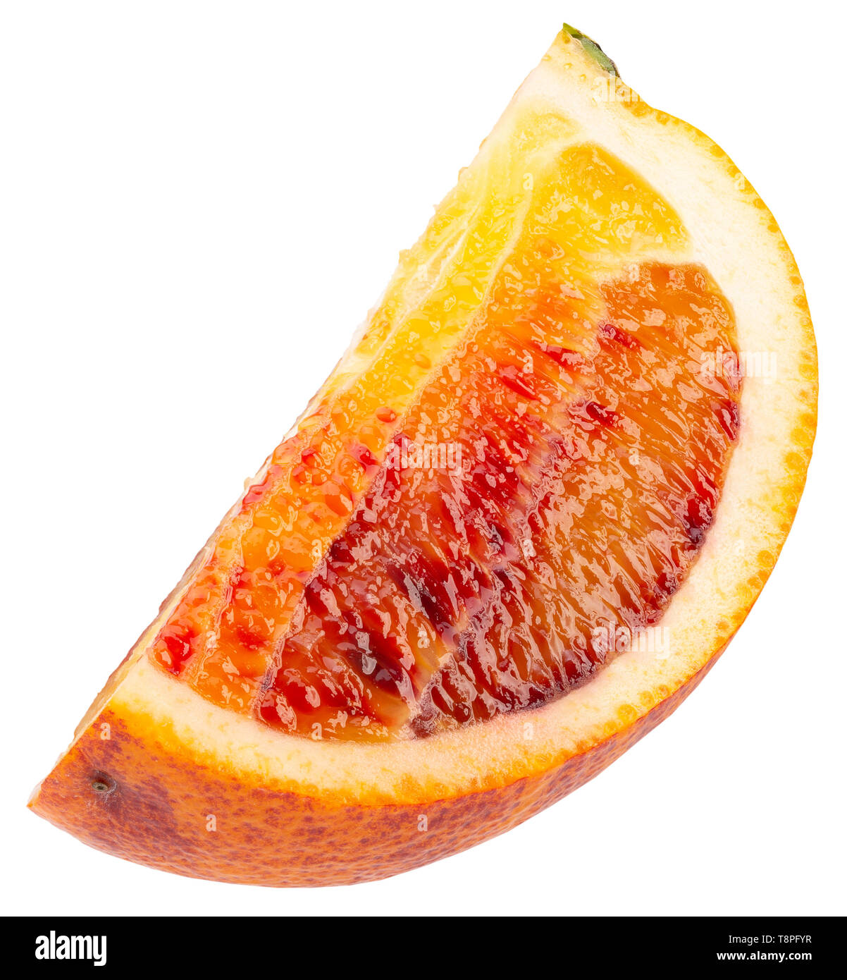 red sicilian orange slice isolated on a white background Stock Photo ...