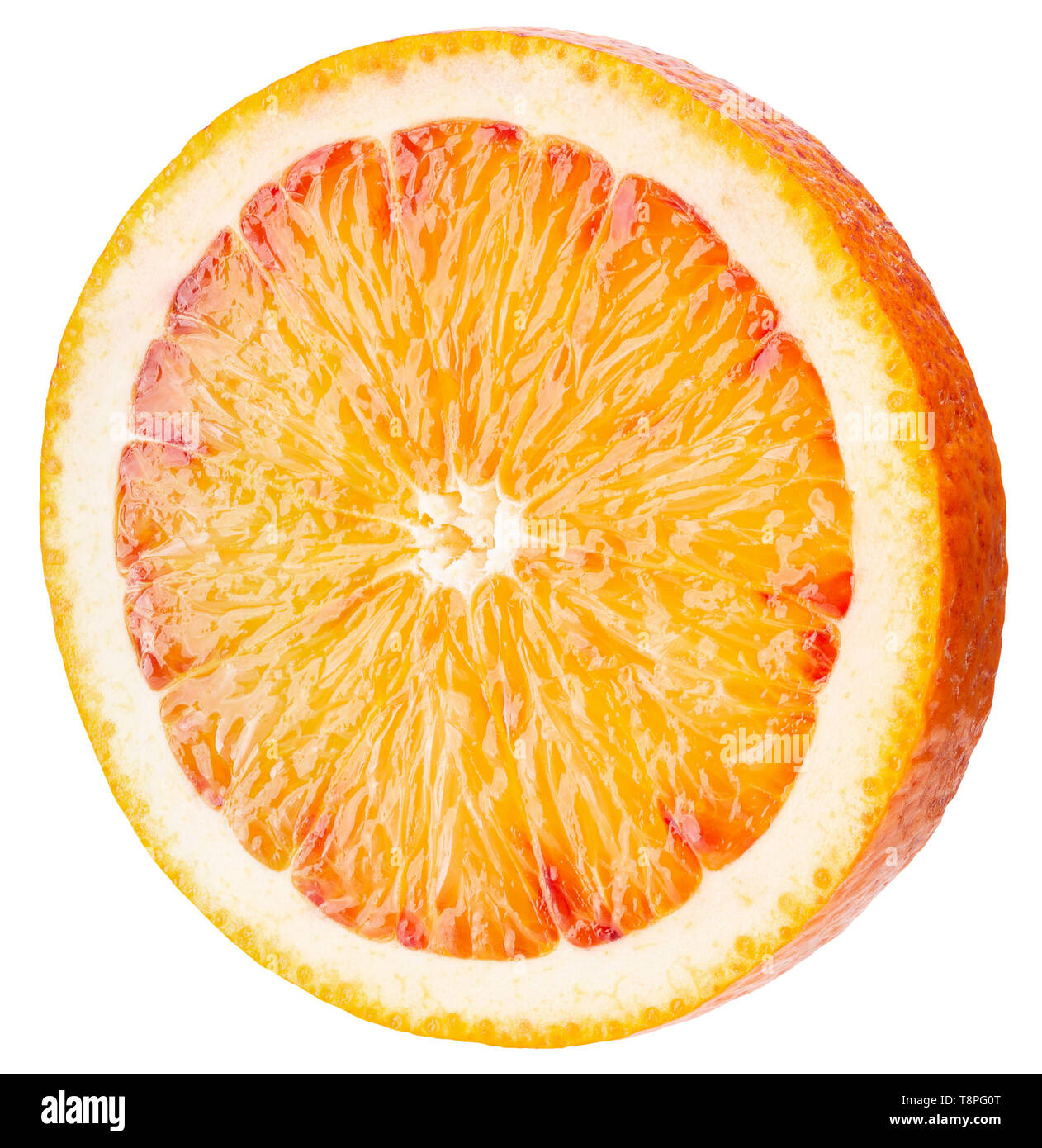 red sicilian orange slice isolated on a white background Stock Photo ...