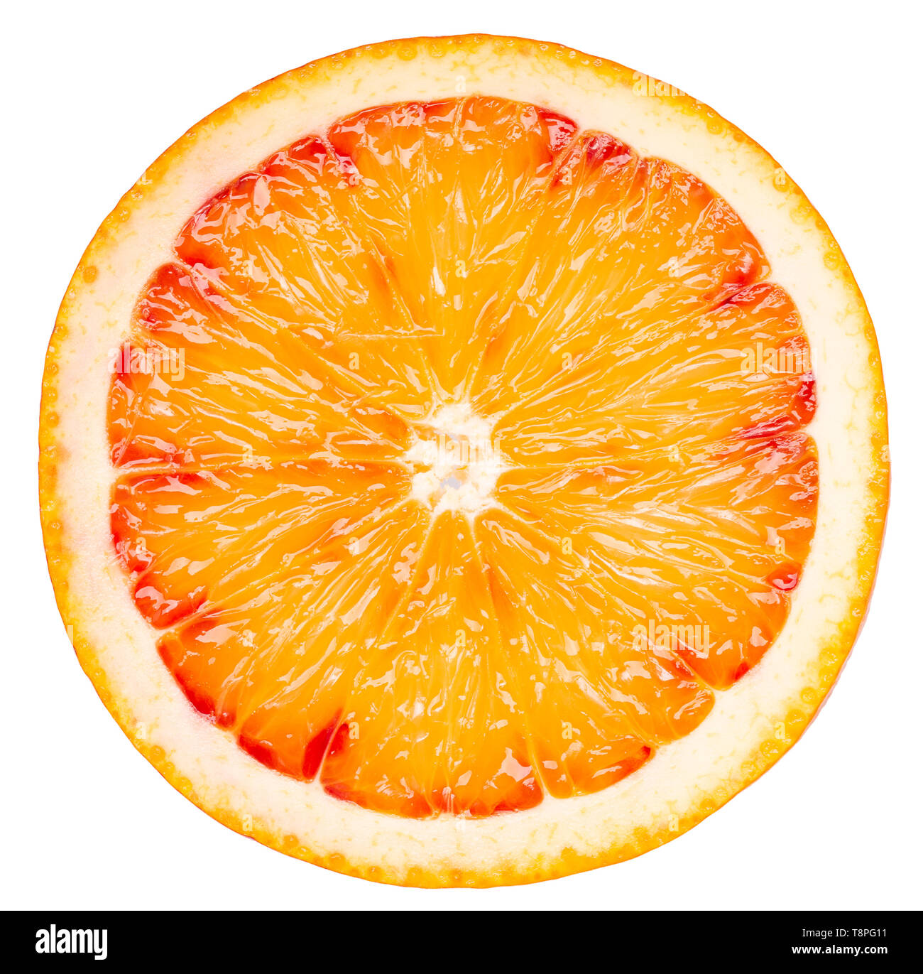 red sicilian orange slice isolated on a white background Stock Photo ...