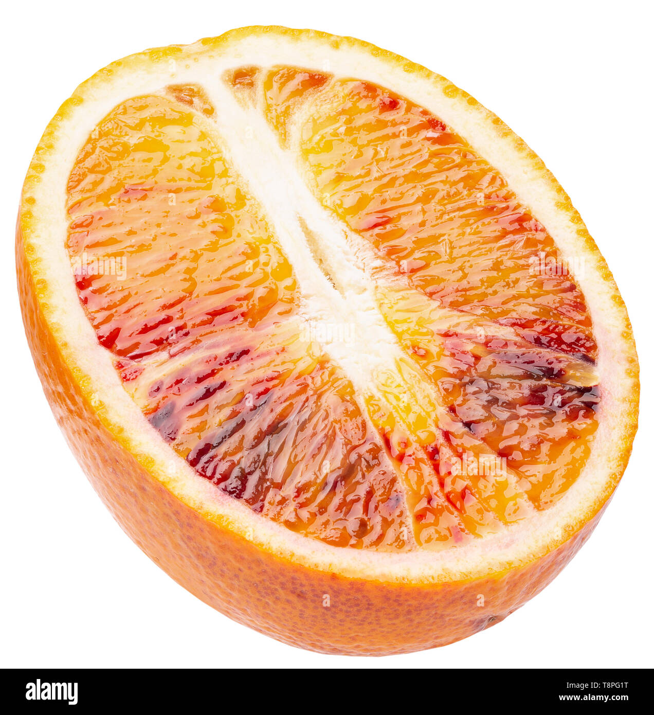 half of red sicilian orange isolated on a white background Stock Photo ...