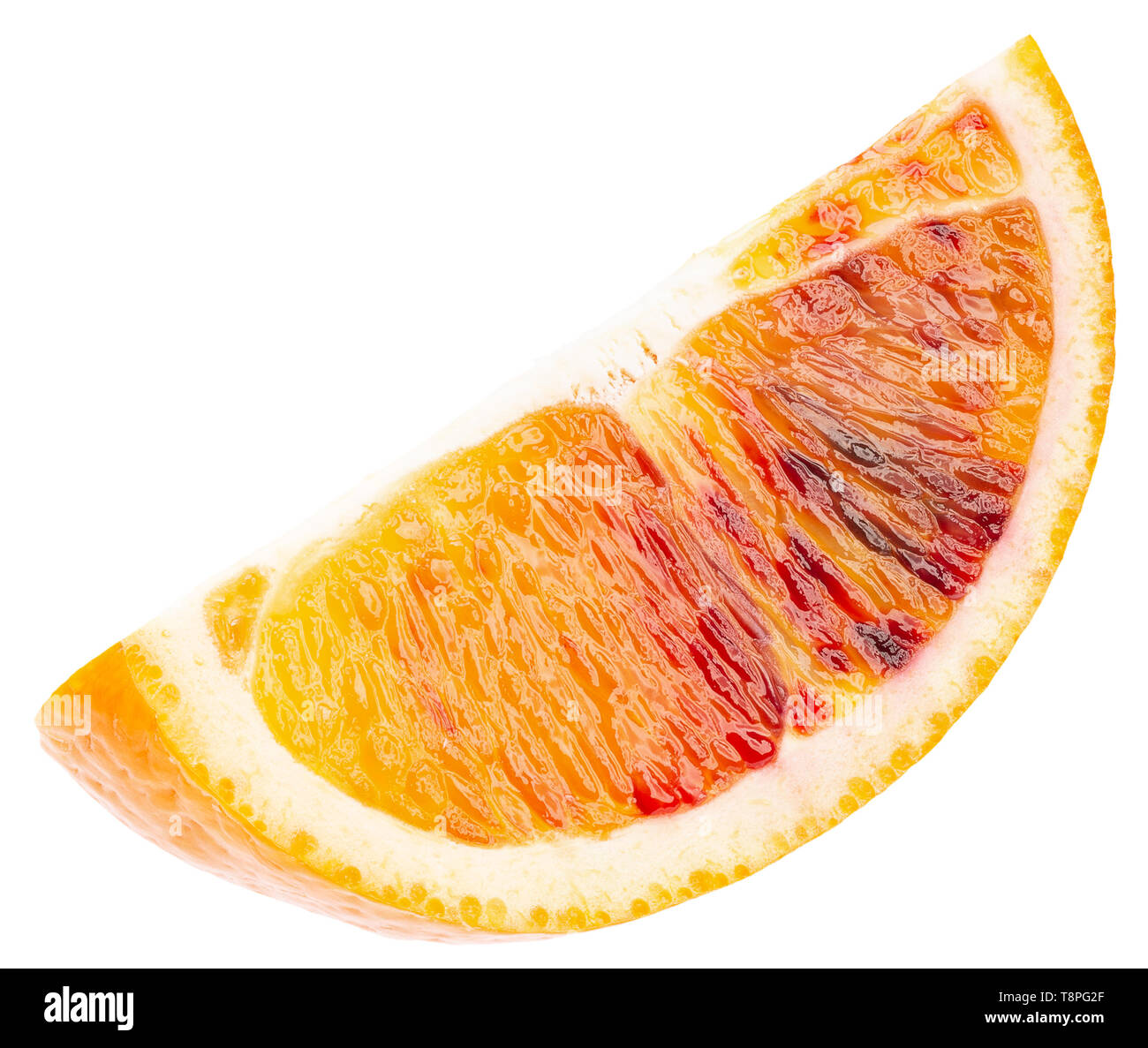 red sicilian orange slice isolated on a white background Stock Photo ...