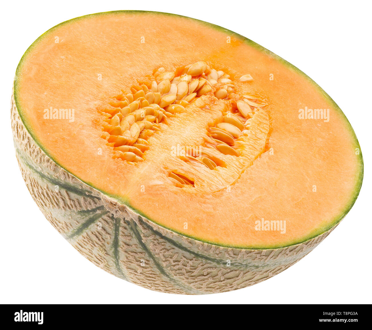 half of melon isolated on a white background Stock Photo - Alamy