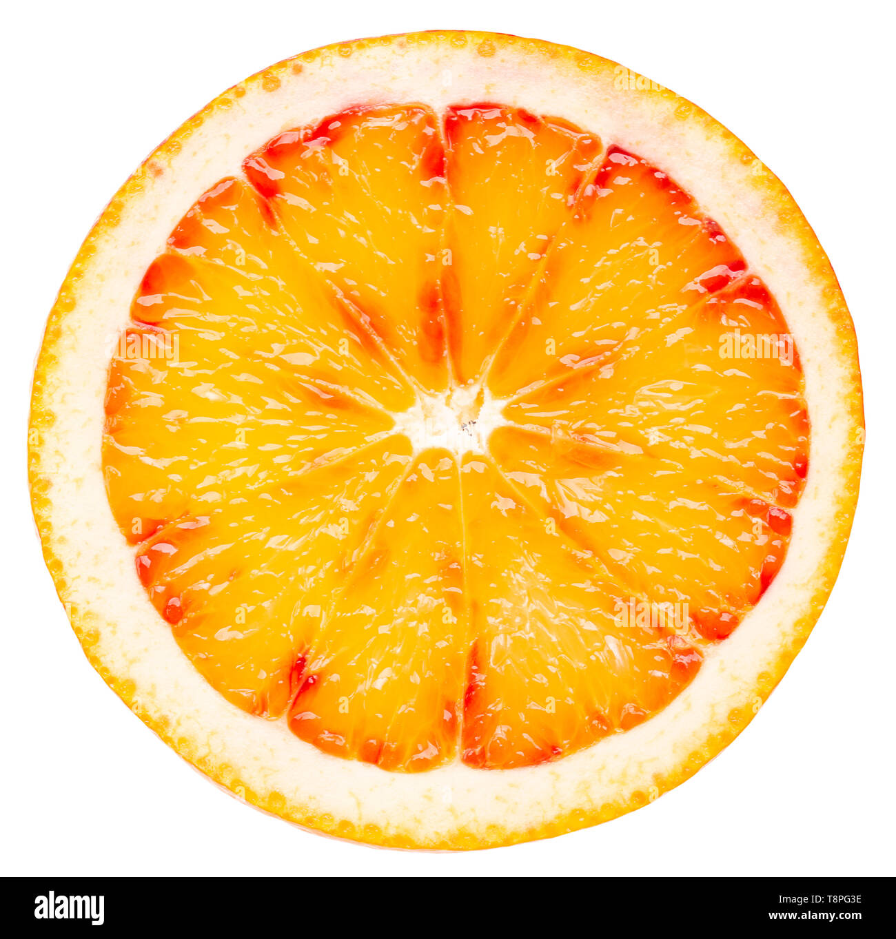 red sicilian orange slice isolated on a white background Stock Photo ...