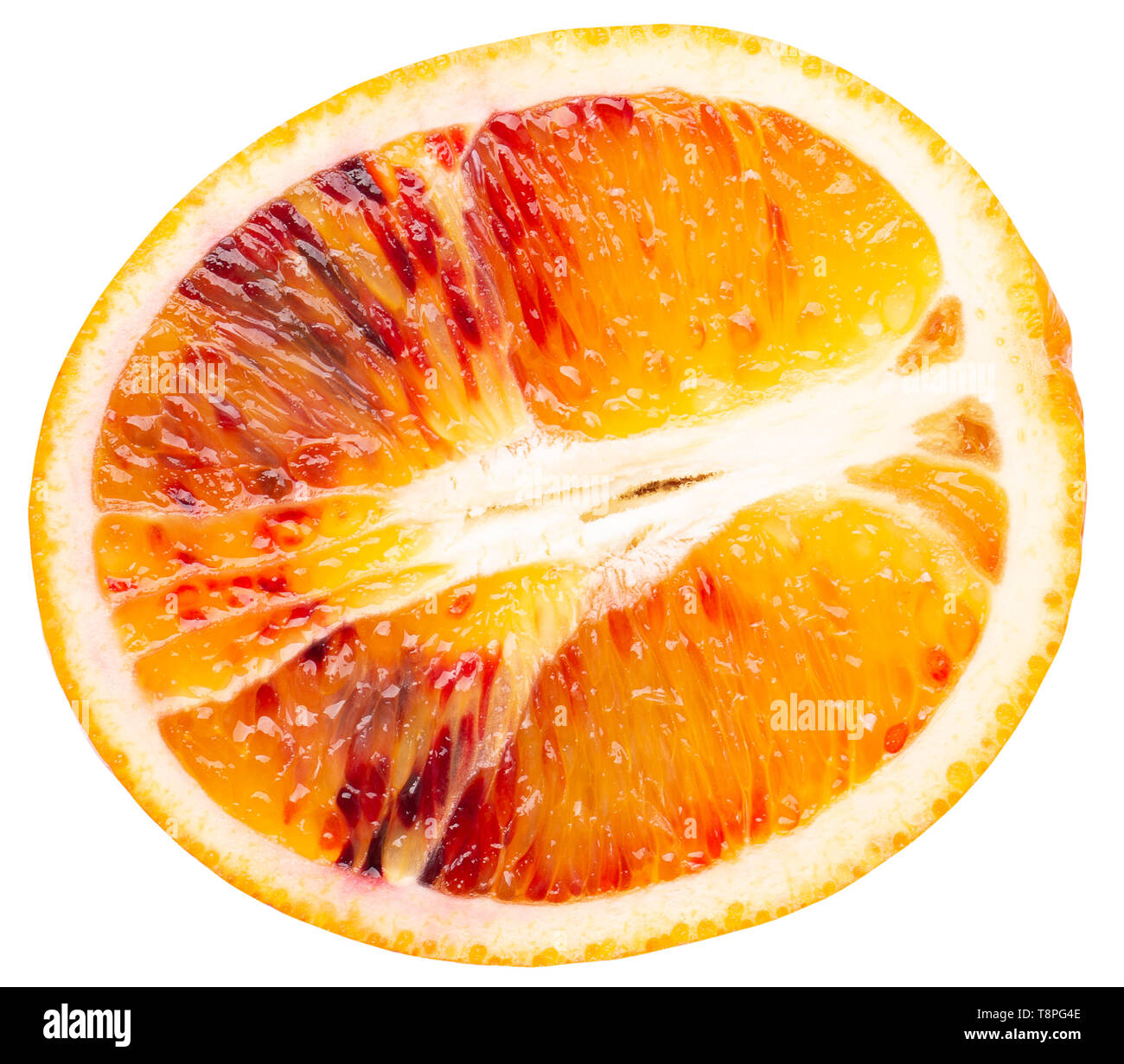 half of red sicilian orange isolated on a white background Stock Photo ...