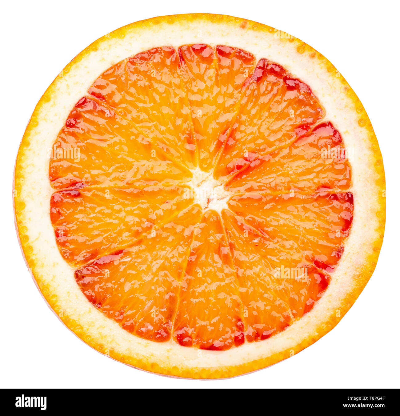 red sicilian orange slice isolated on a white background Stock Photo ...