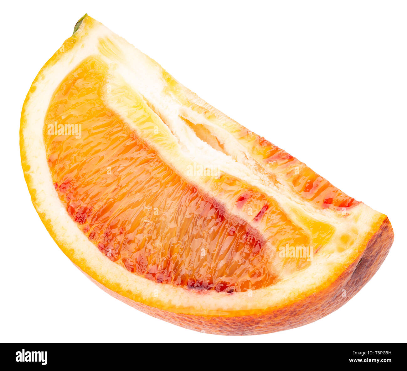 red sicilian orange slice isolated on a white background Stock Photo ...