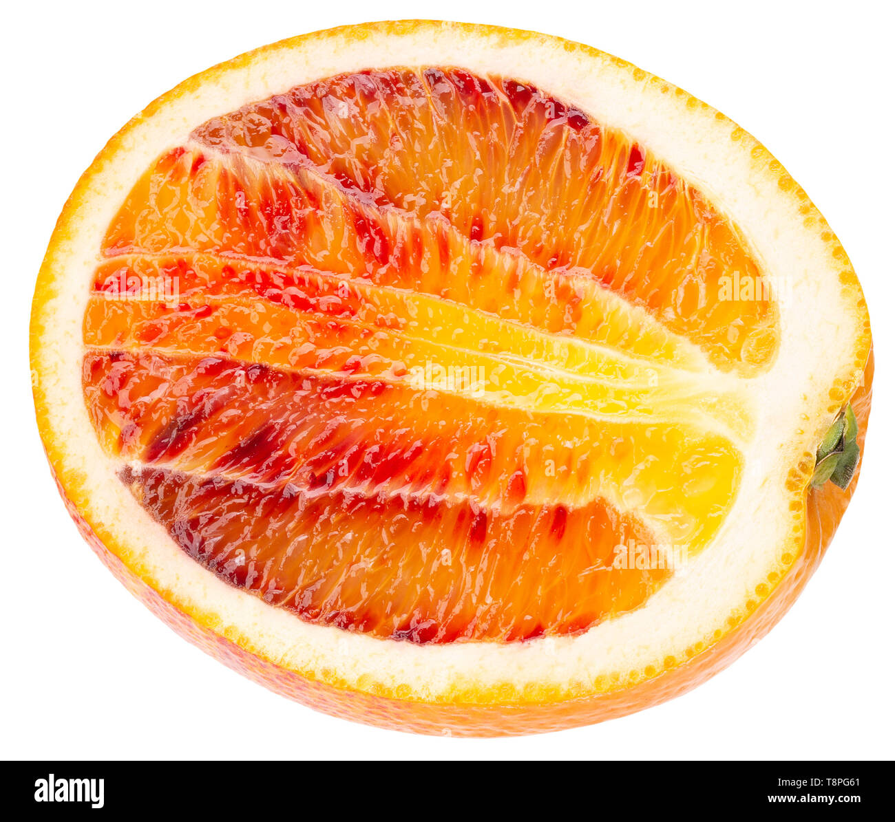half of red sicilian orange isolated on a white background Stock Photo ...