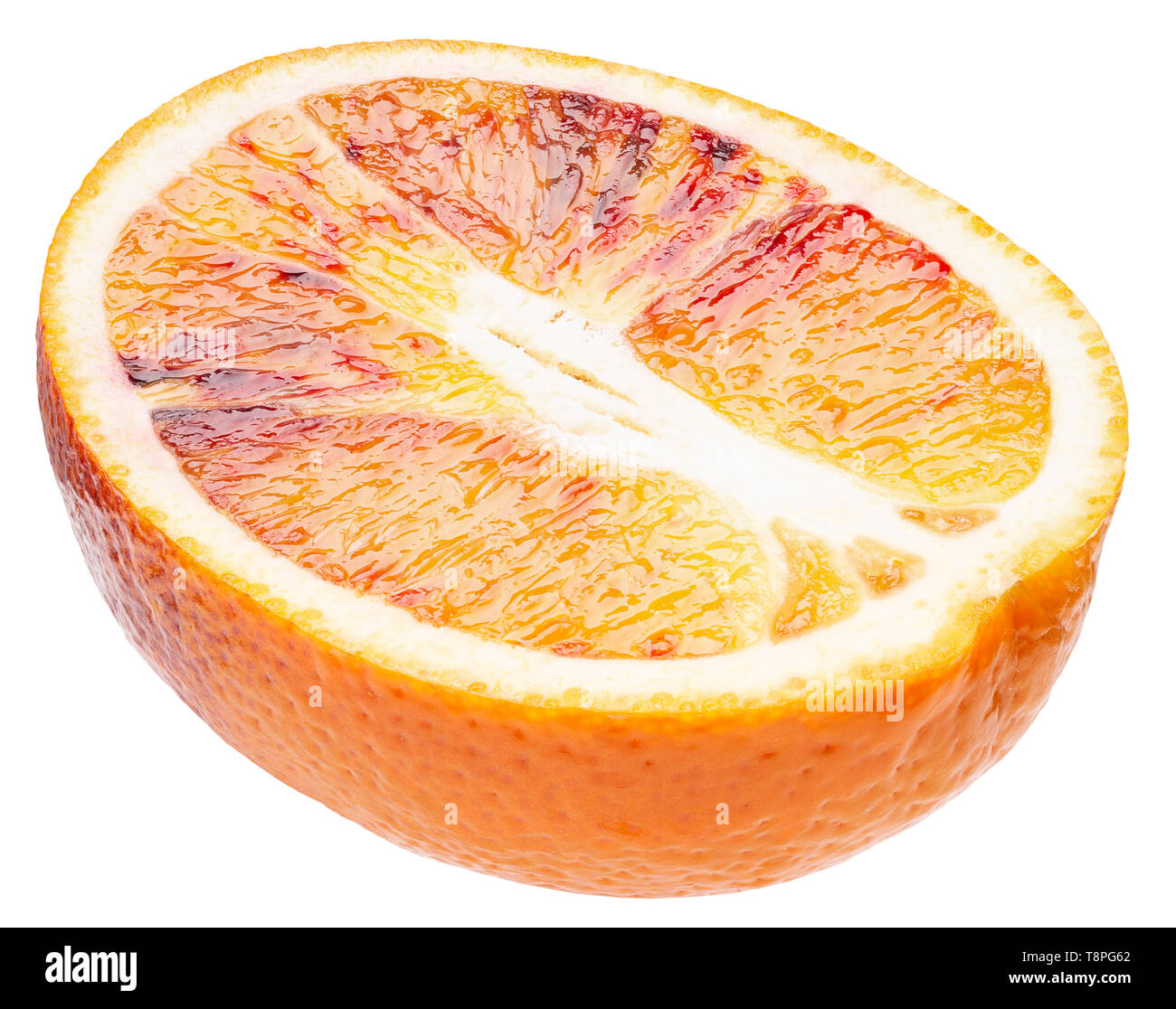 half of red sicilian orange isolated on a white background Stock Photo ...