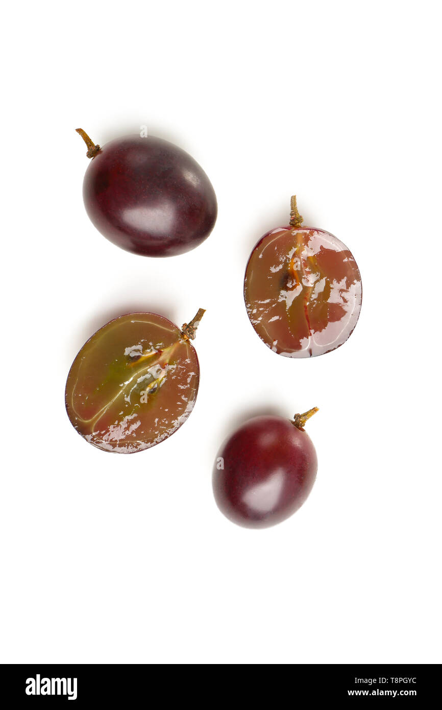Ripe sweet grapes on white background Stock Photo - Alamy
