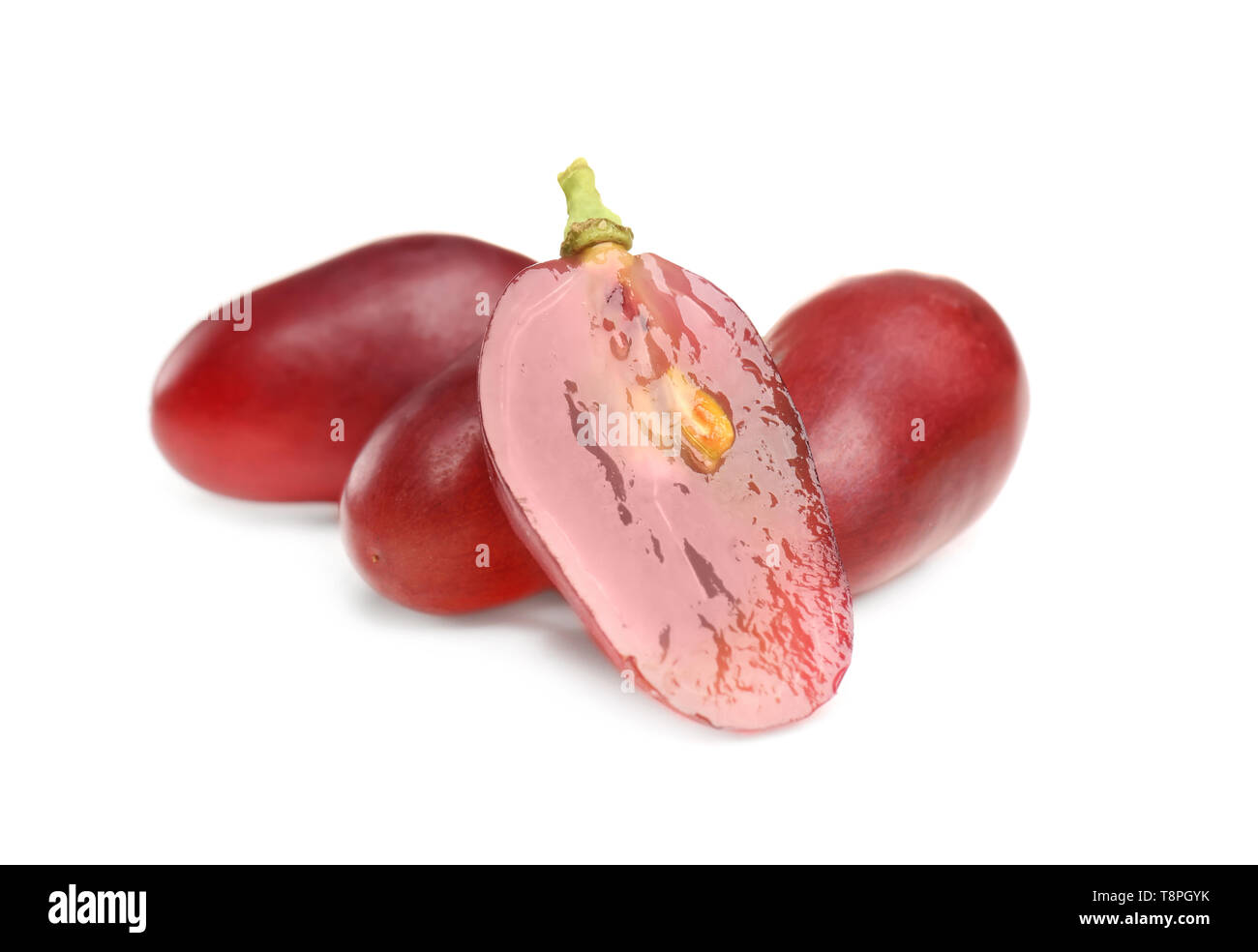 Ripe sweet grapes on white background Stock Photo - Alamy