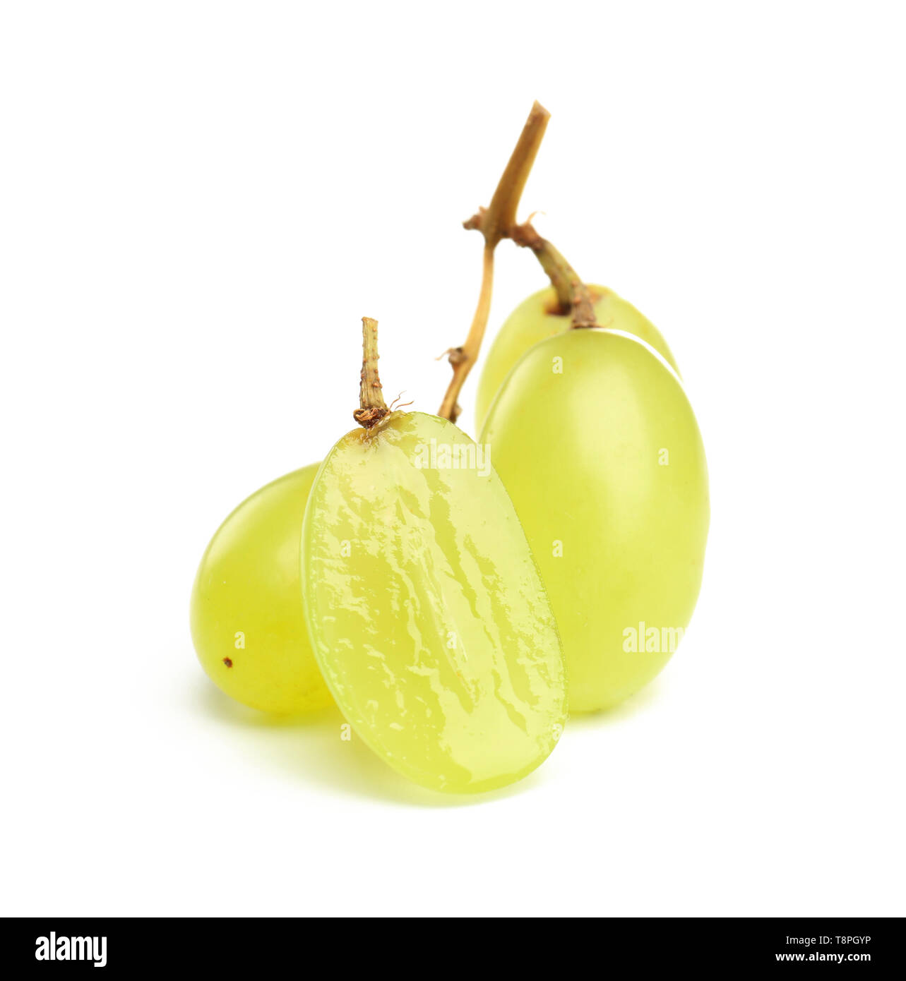 Ripe sweet grapes on white background Stock Photo - Alamy