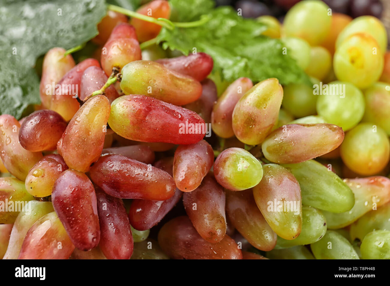 Different types of ripe sweet grapes, closeup Stock Photo - Alamy