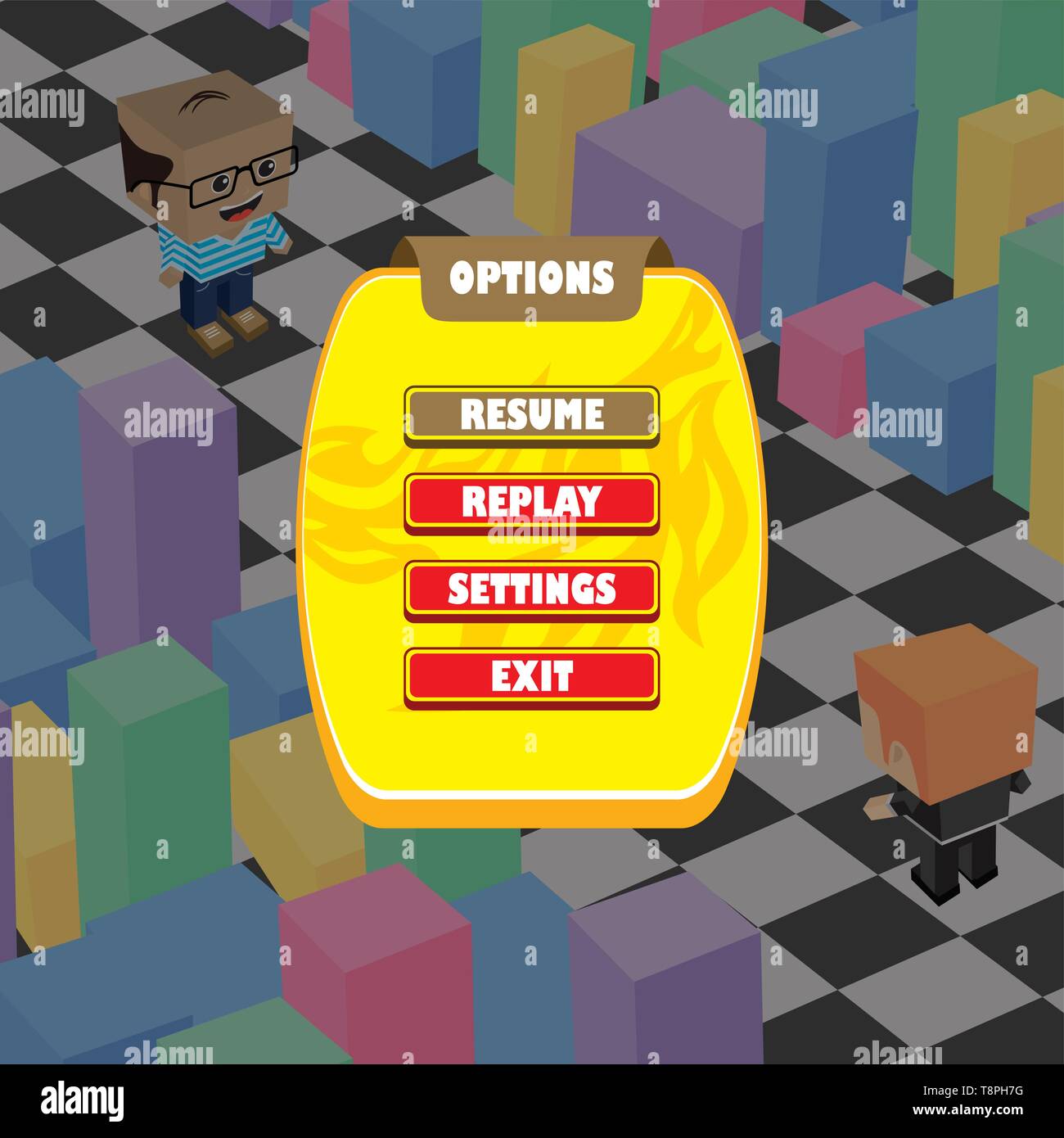 game ui menu application mobile app vector art Stock Vector Image & Art ...