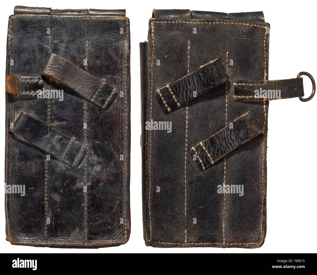 A pair of magazine pouches for six magazines MP 38/40, leather belt ...