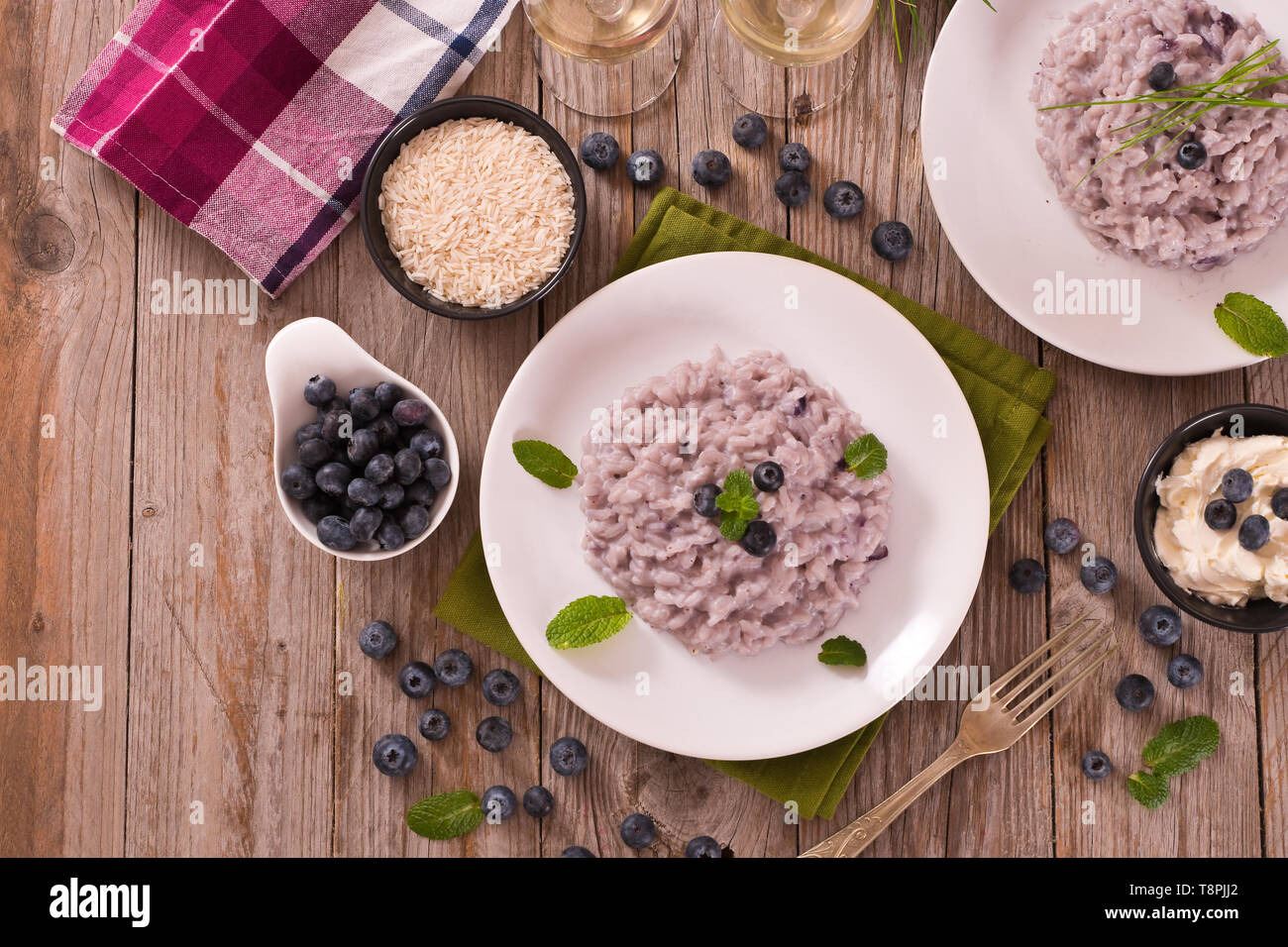 Blueberry risotto with mascarpone Stock Photo - Alamy