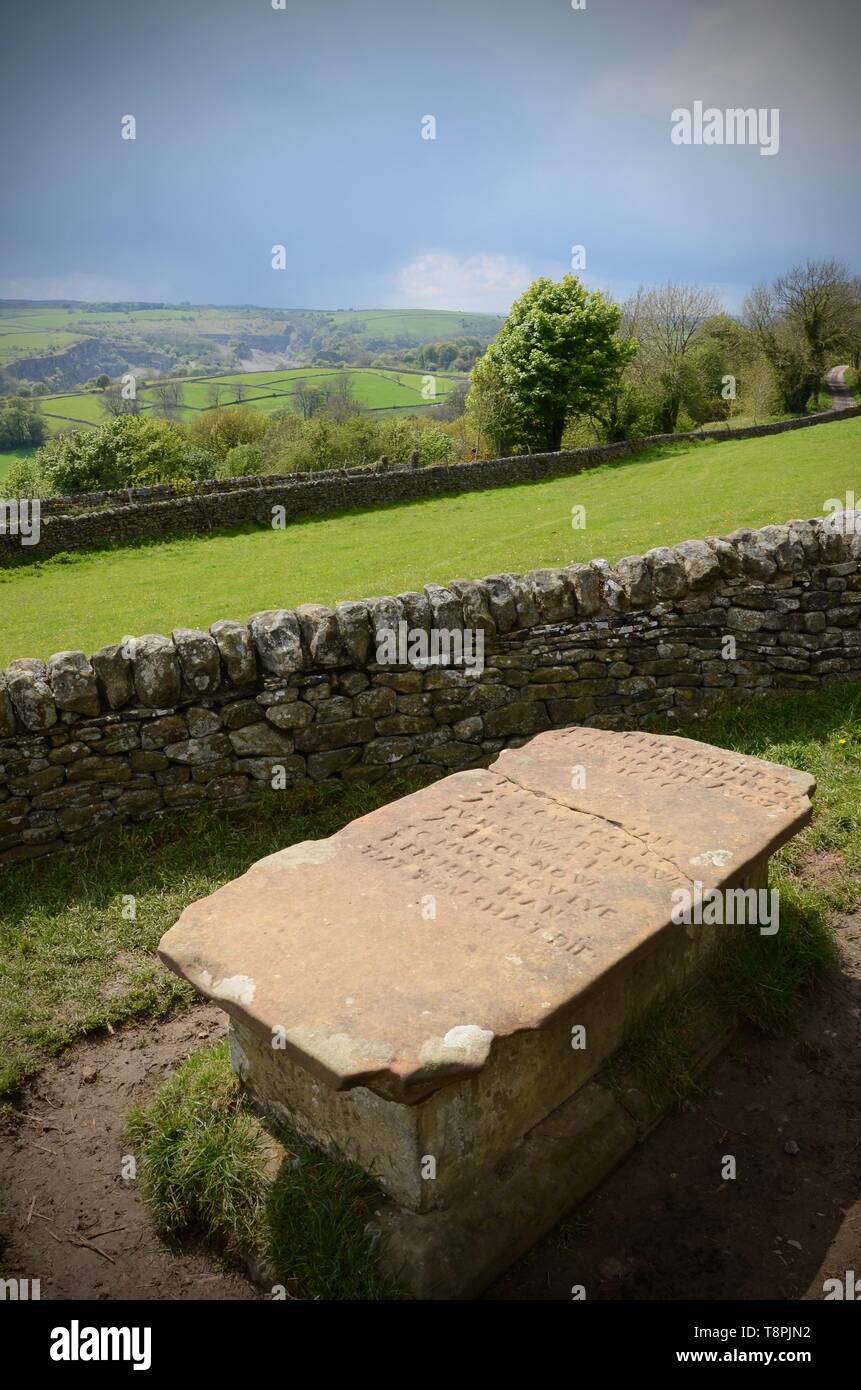 The Riley Graves enclosed by a stone wall dedicated to John Hancock and ...