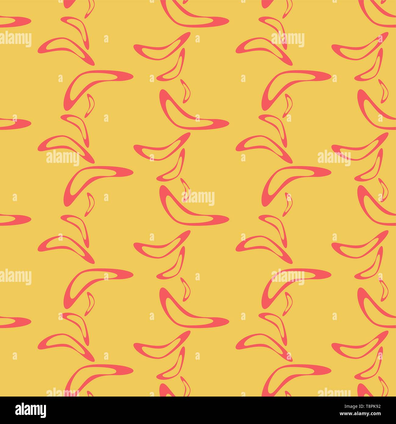 Simple seamless pattern with hand drawn flying boomerangs. Soft design ...