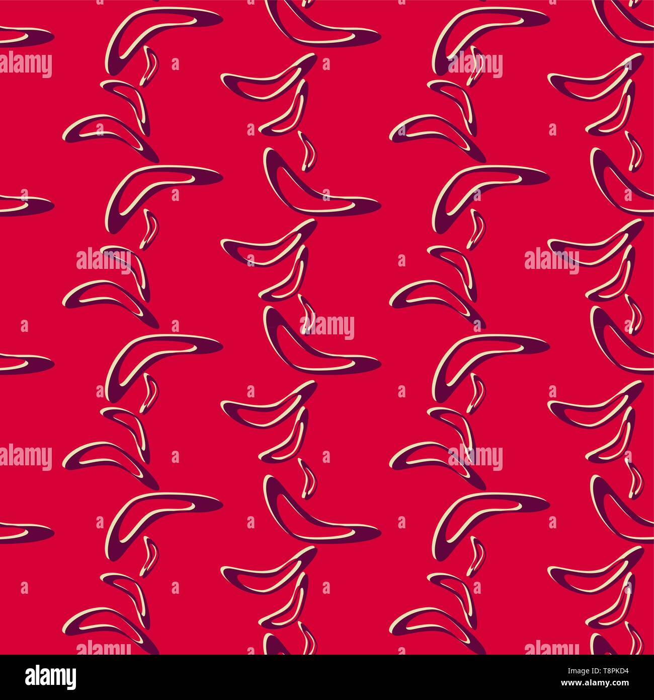 Simple seamless pattern with hand drawn flying boomerangs. Soft design ...