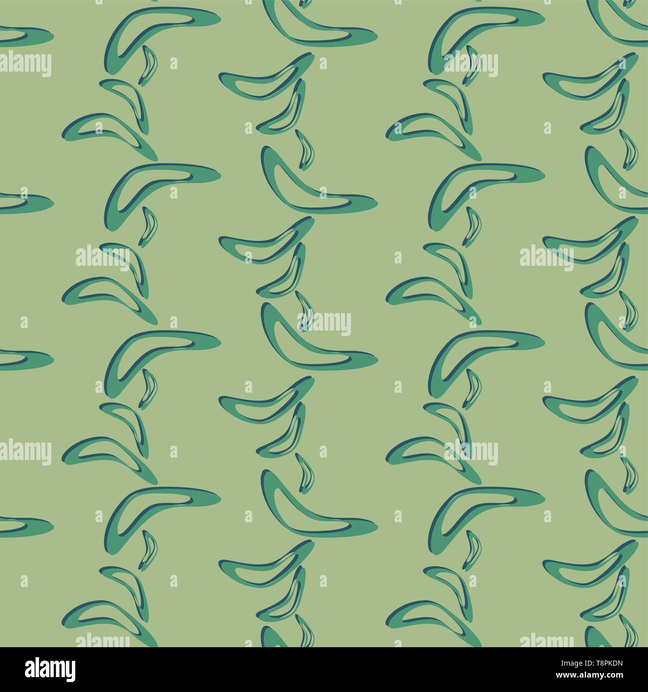 Simple seamless pattern with hand drawn flying boomerangs. Soft design ...