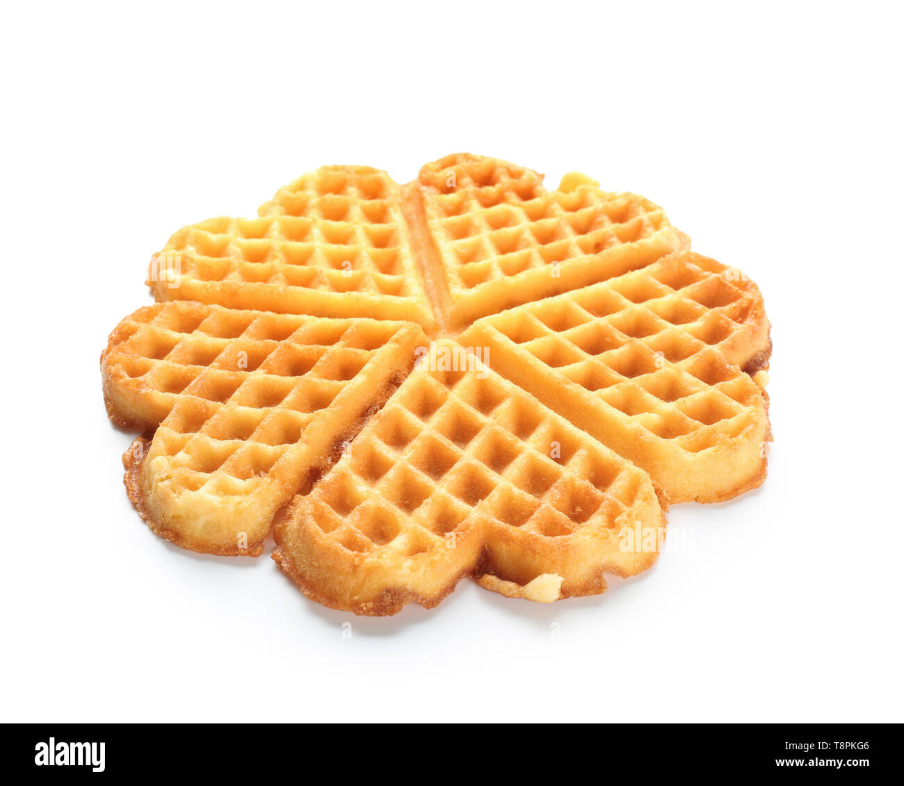 Delicious waffles on white background Stock Photo - Alamy