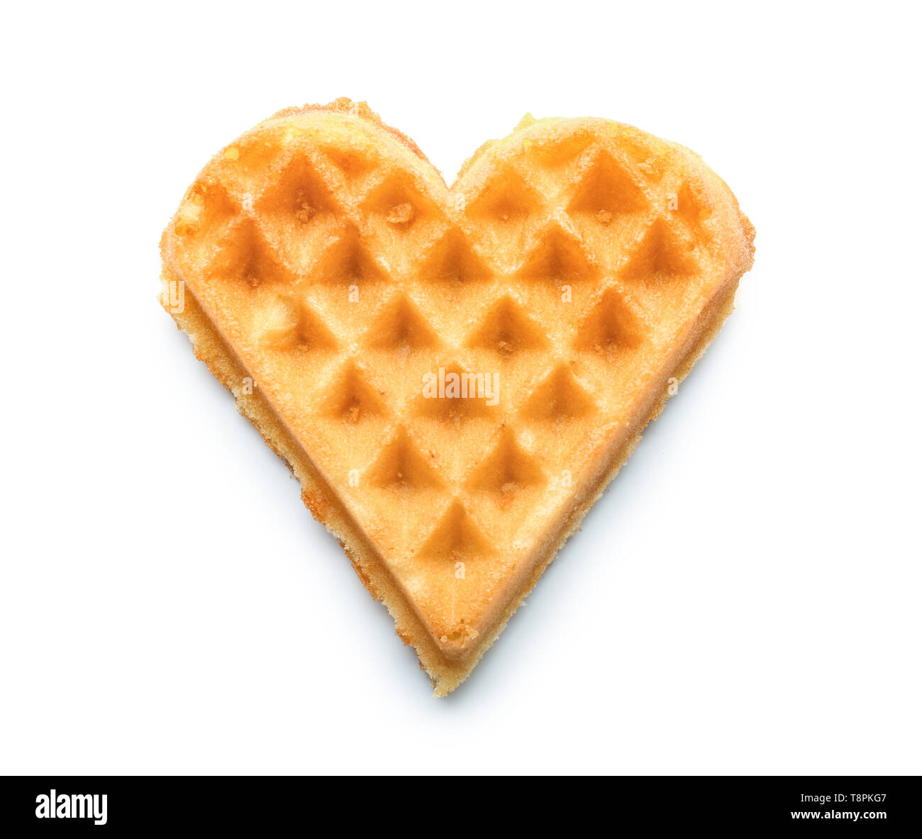 Heart shaped waffle on white background Stock Photo - Alamy