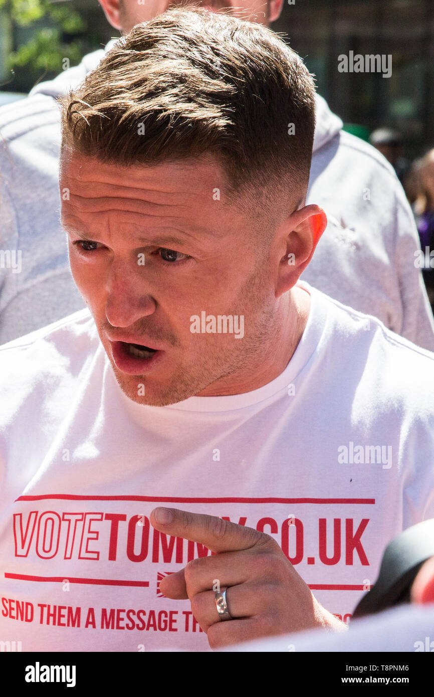 London, UK. 14 May, 2019. Former English Defence League leader Tommy ...