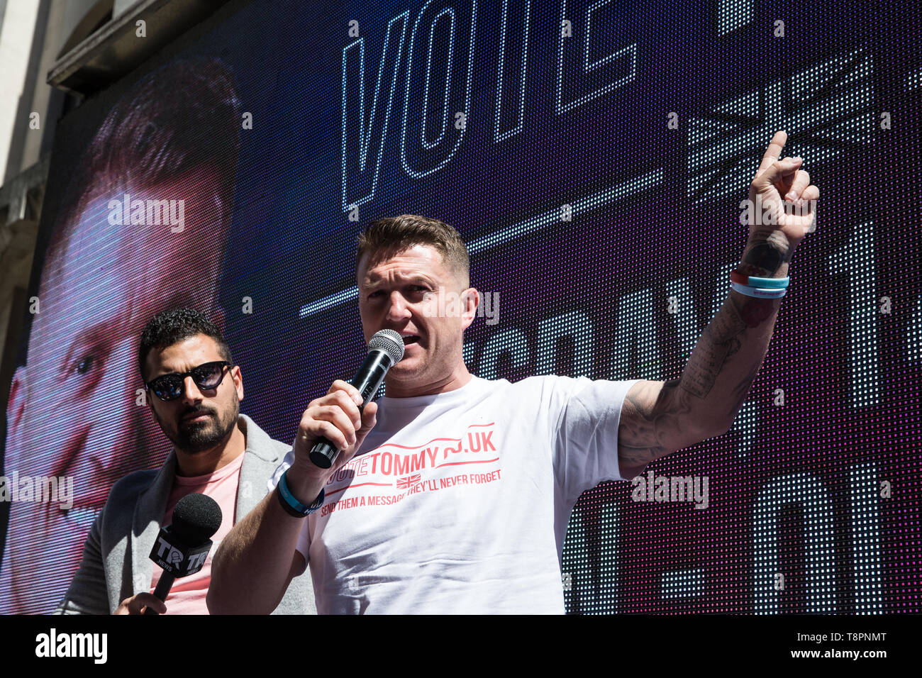 London, UK. 14 May, 2019. Former English Defence League leader Tommy ...