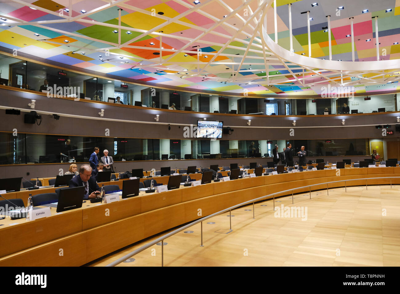 Brussels, Belgium. 14th May 2019. Meeting of EU defense ministers at ...