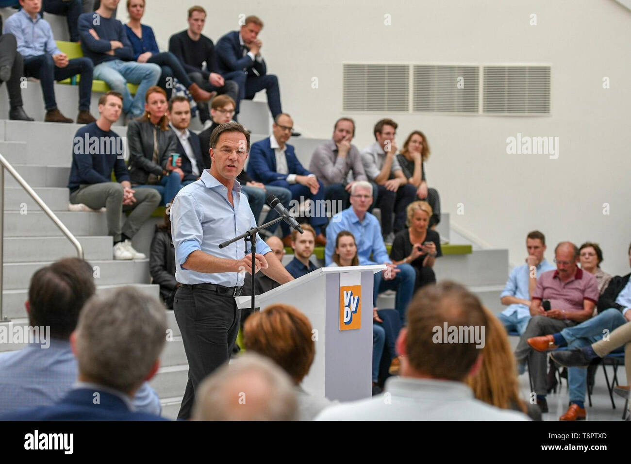 BARENDRECHT, 14-05-2019, Dutch president Mark Rutte speech in front of ...