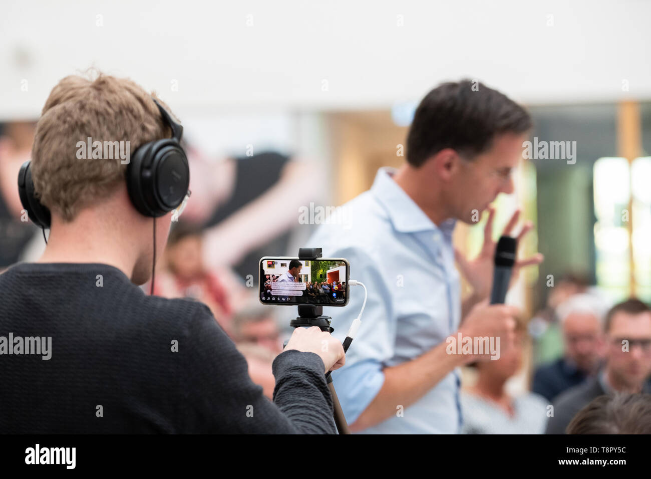 BARENDRECHT, 14-05-2019, Dutch president Mark Rutte speech in front of ...