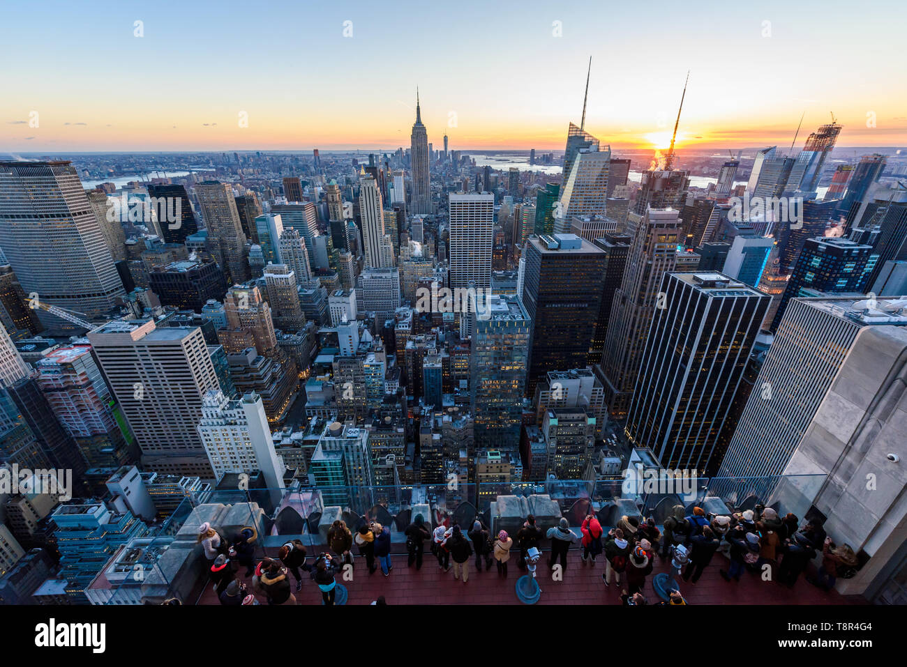 Panorama view of Midtown Manhattan skyline - Aerial view from ...