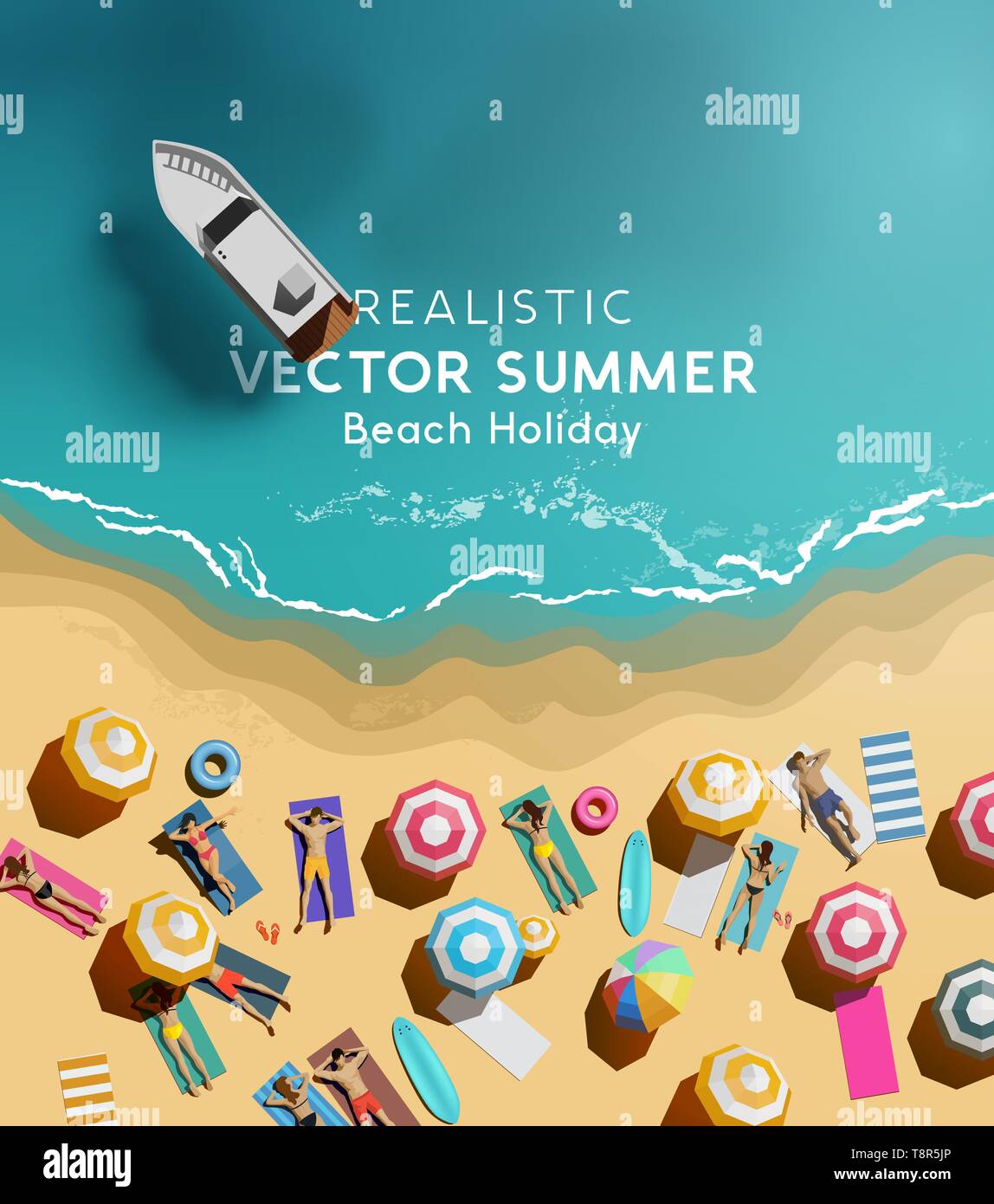 Top down beach view Stock Vector Images - Alamy