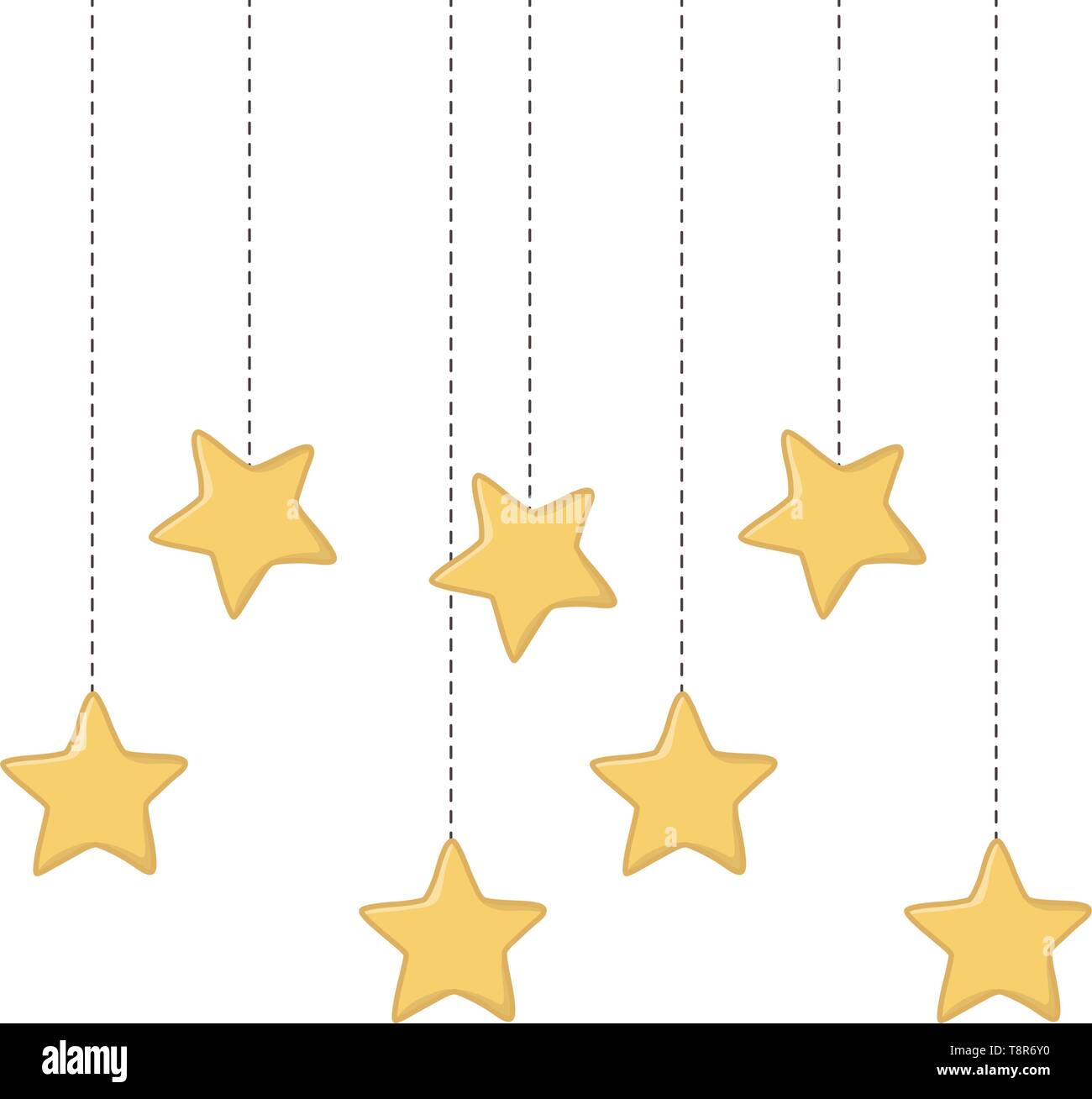 stars hanging icon cartoon vector illustration graphic design Stock ...