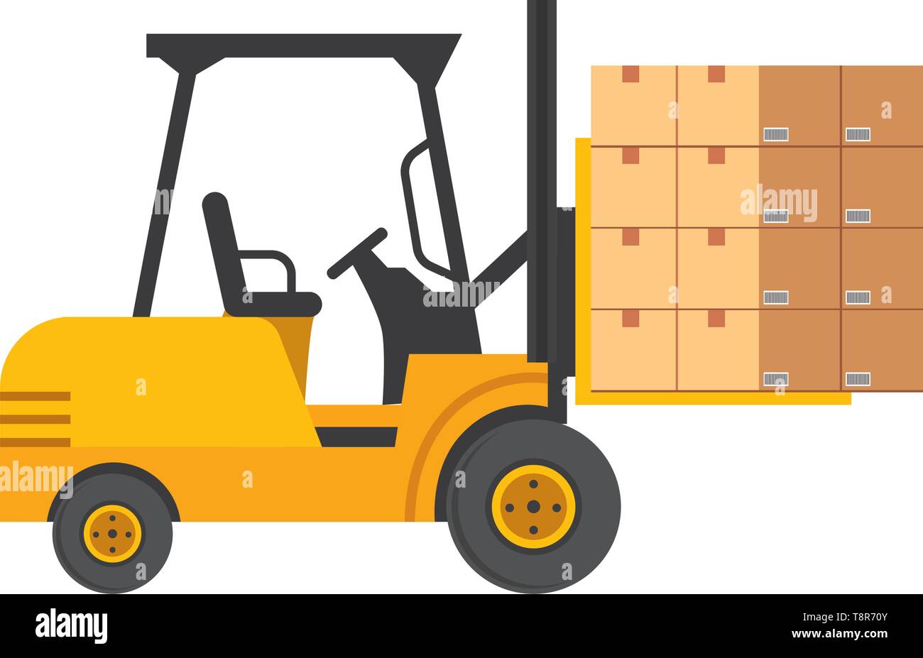 lift truck with boxes icon cartoon vector illustration graphic design ...