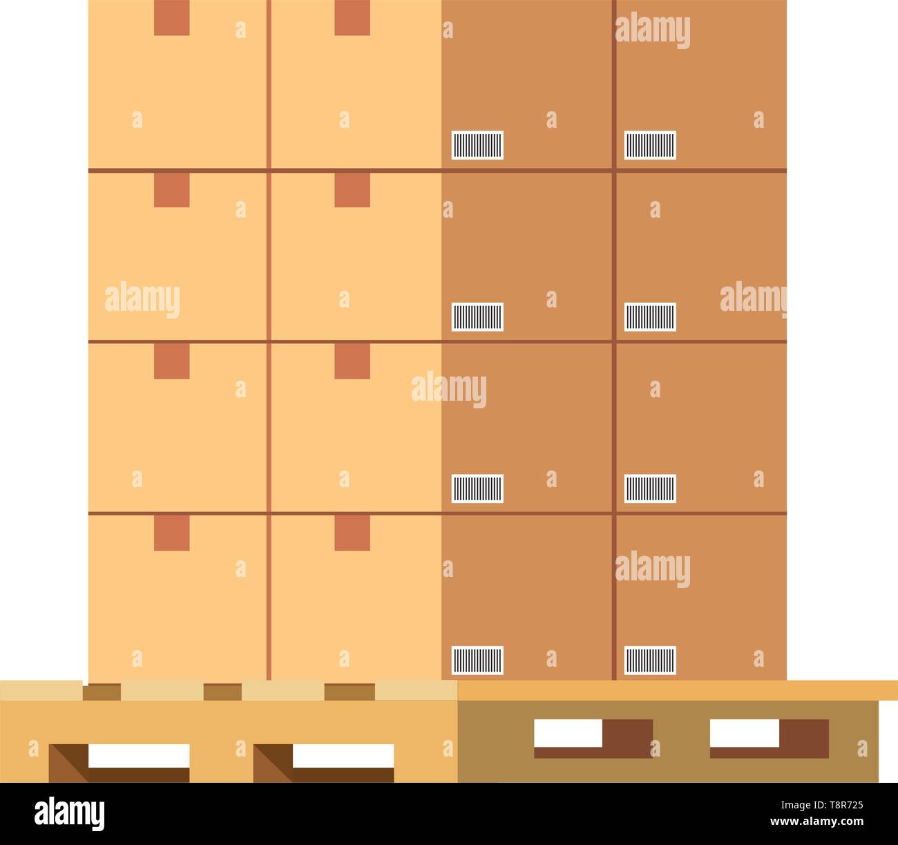 boxes over pallets icon cartoon vector illustration graphic design ...