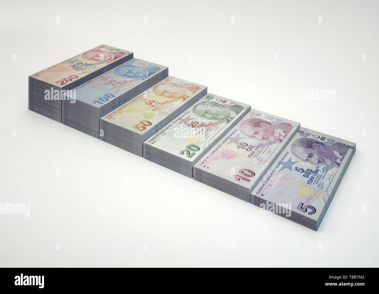 3D Render of Various Turkish Lira Banknotes Stock Photo - Alamy