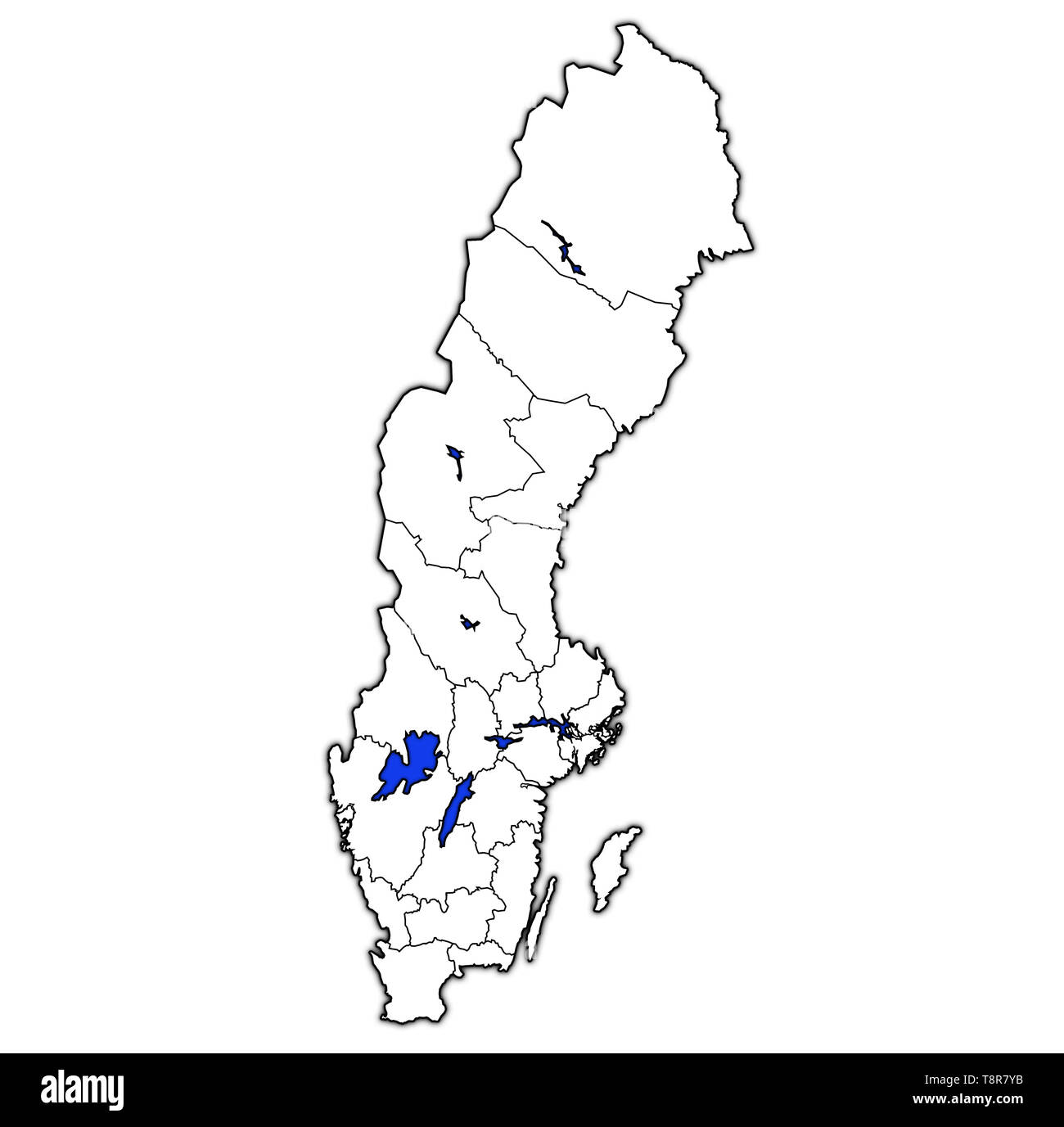 swedish counties on map of administrative divisions of Sweden with ...
