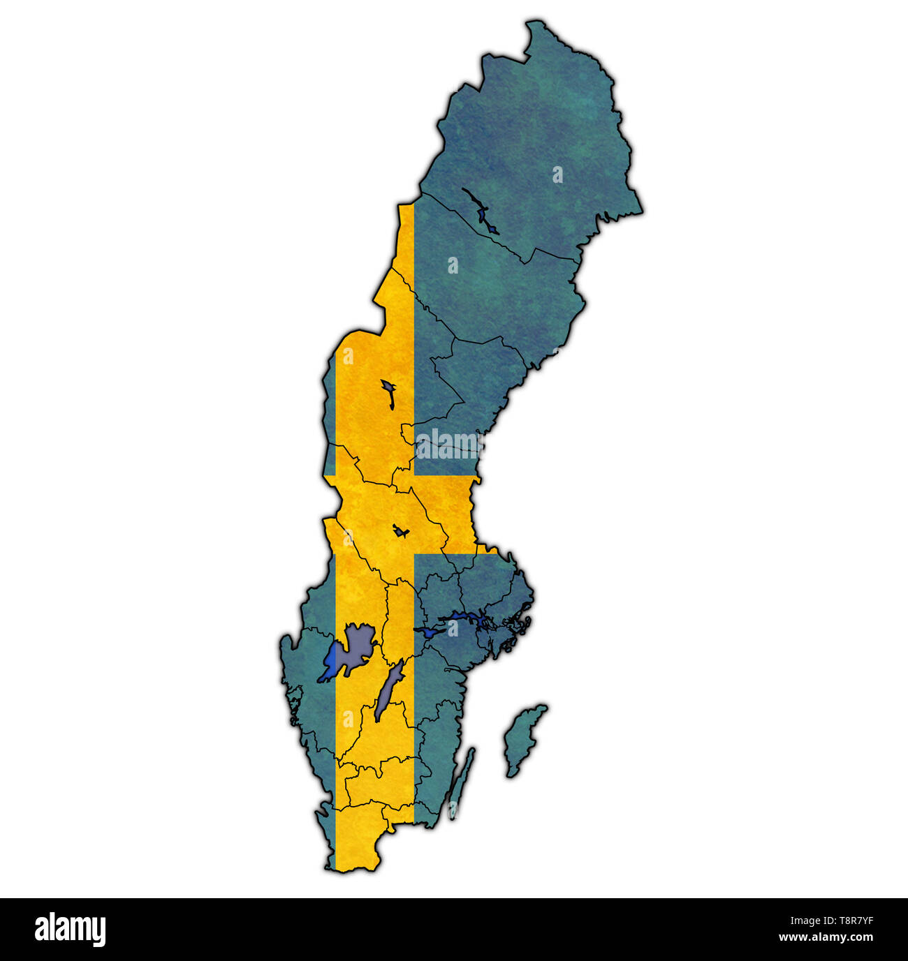 swedish counties on map of administrative divisions of Sweden with ...