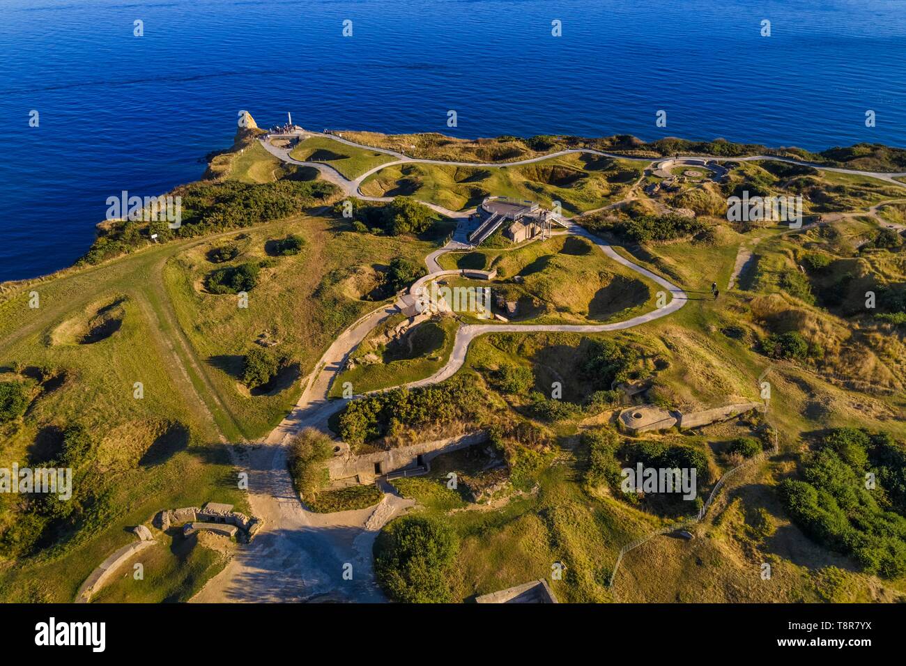 France, Calvados, Cricqueville en Bessin, Pointe du Hoc, ruins of ...