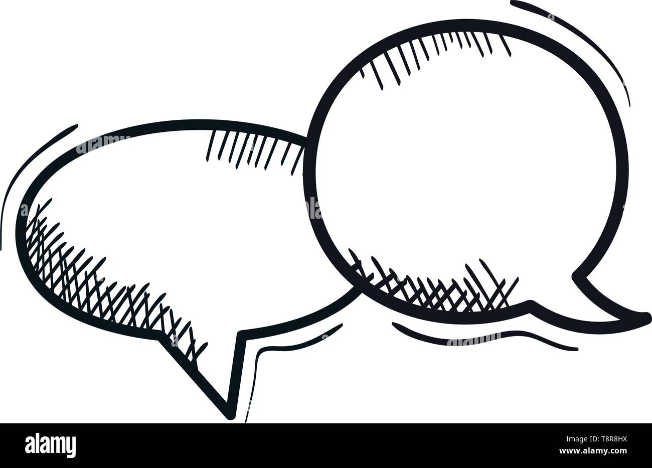 speech bubbles messages drawing vector illustration design Stock Vector ...