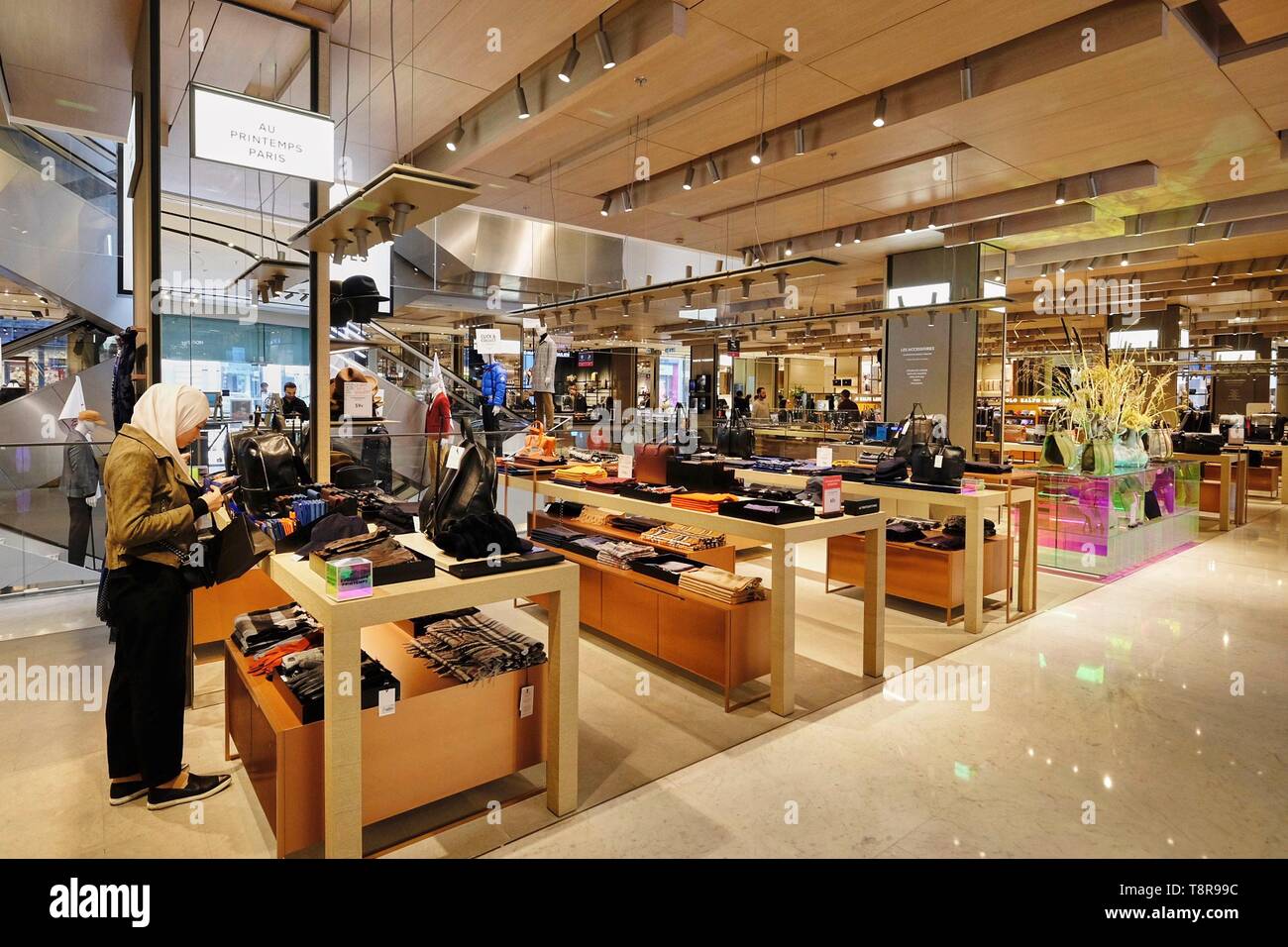 France, Paris, Boulevard Haussman, inside Le Printemps Haussmann ...