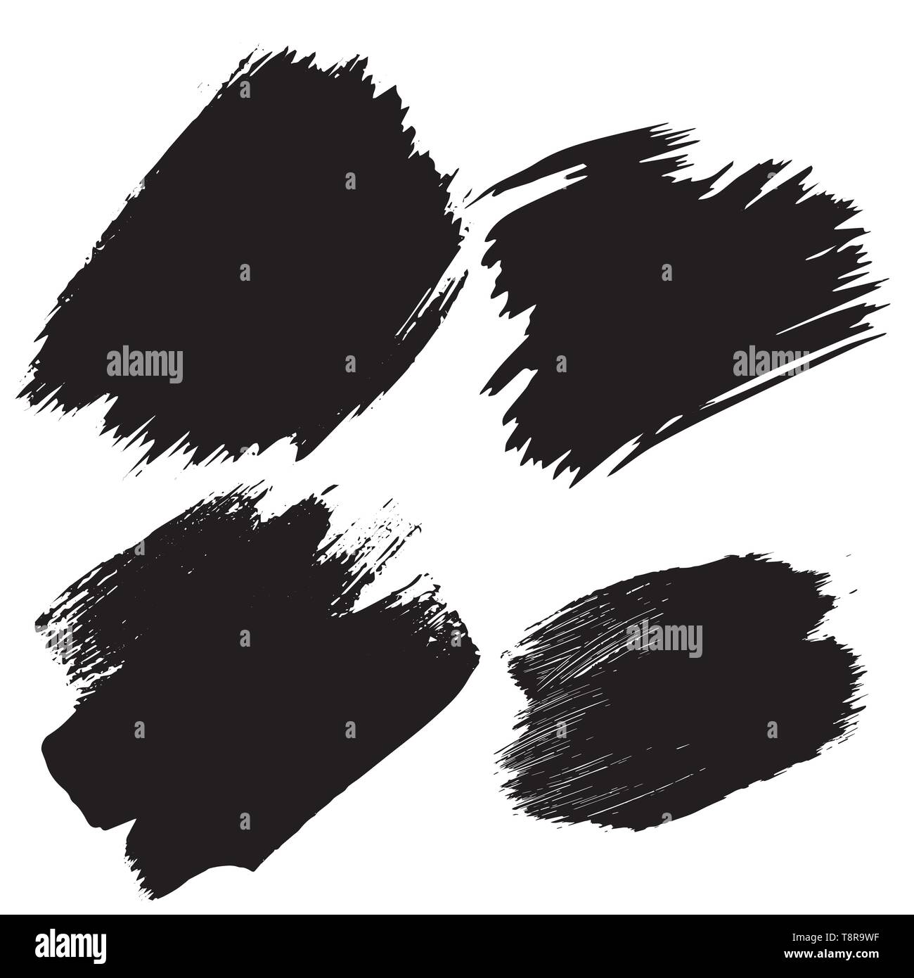 Grey brush strokes on black Stock Vector Images - Alamy