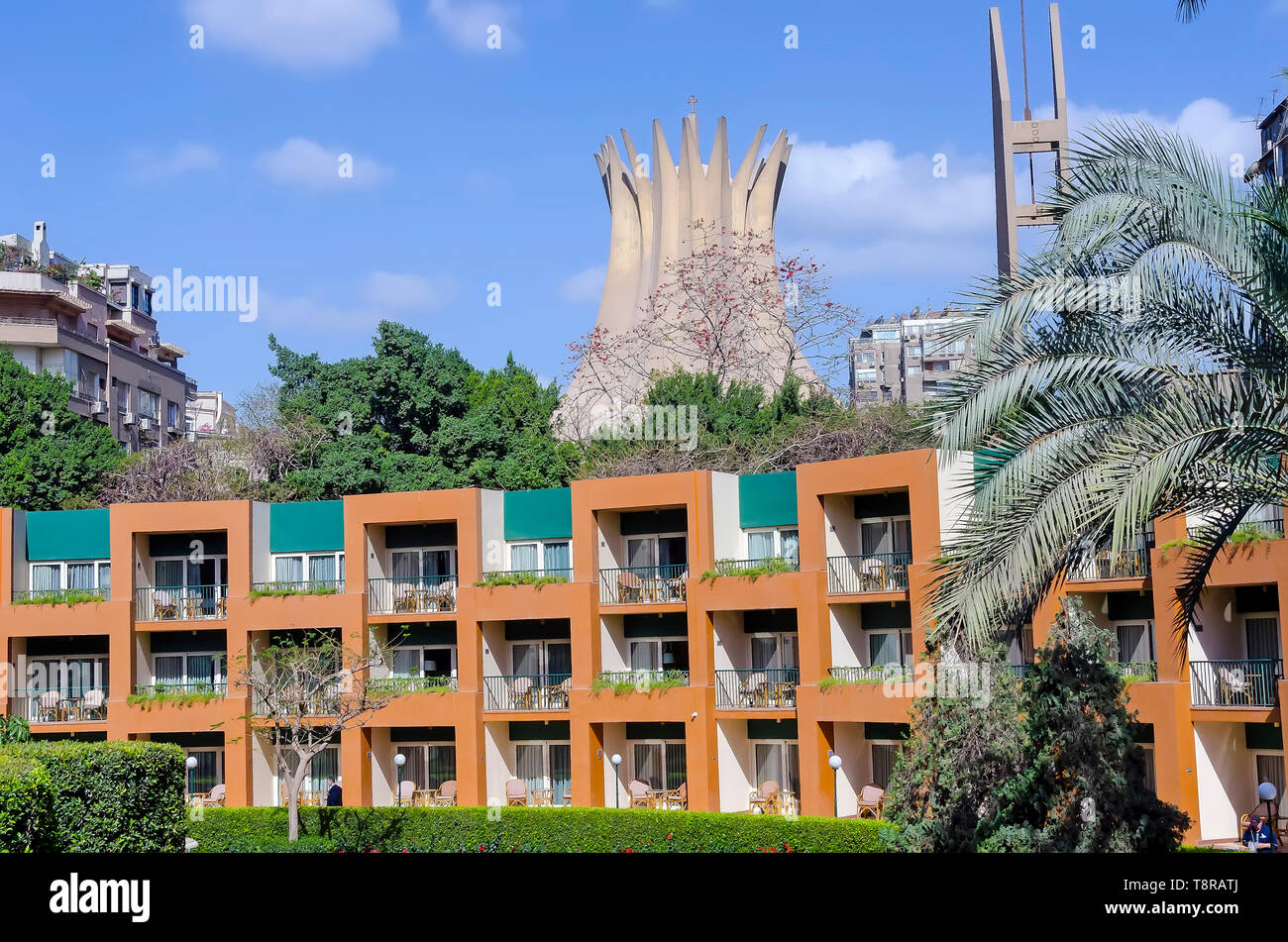 Cairo Marriott Hotel & Omar Khayyam Casino garden view rooms Stock ...