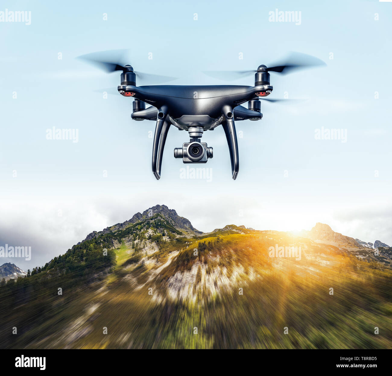 Modern drone flies in nature hi-res stock photography and images - Alamy